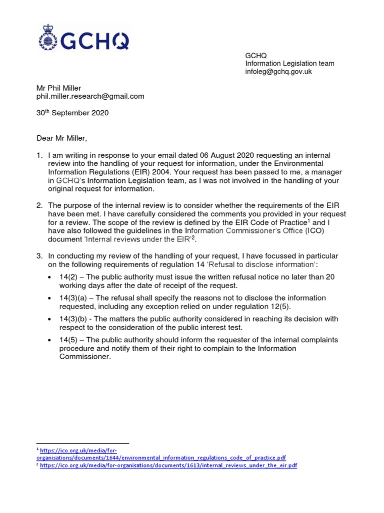 Emails Between Declassified UK and GCHQ About The Agency's Sites in ...
