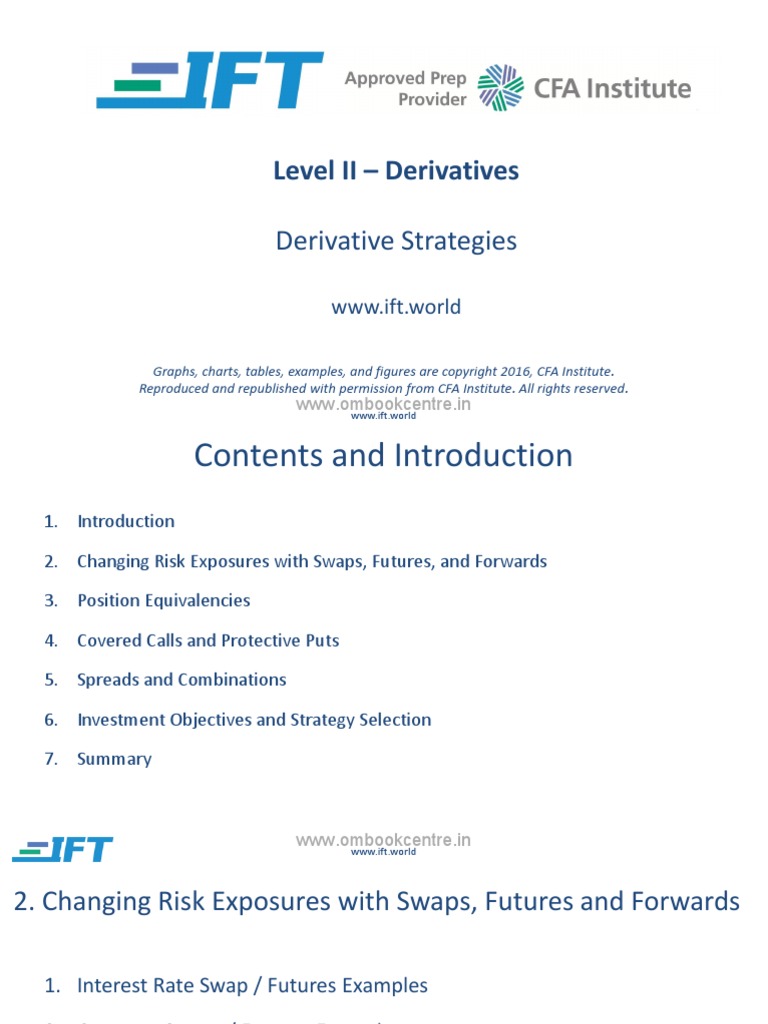 Level II - Derivatives: Derivative Strategies | PDF | Swap (Finance ...