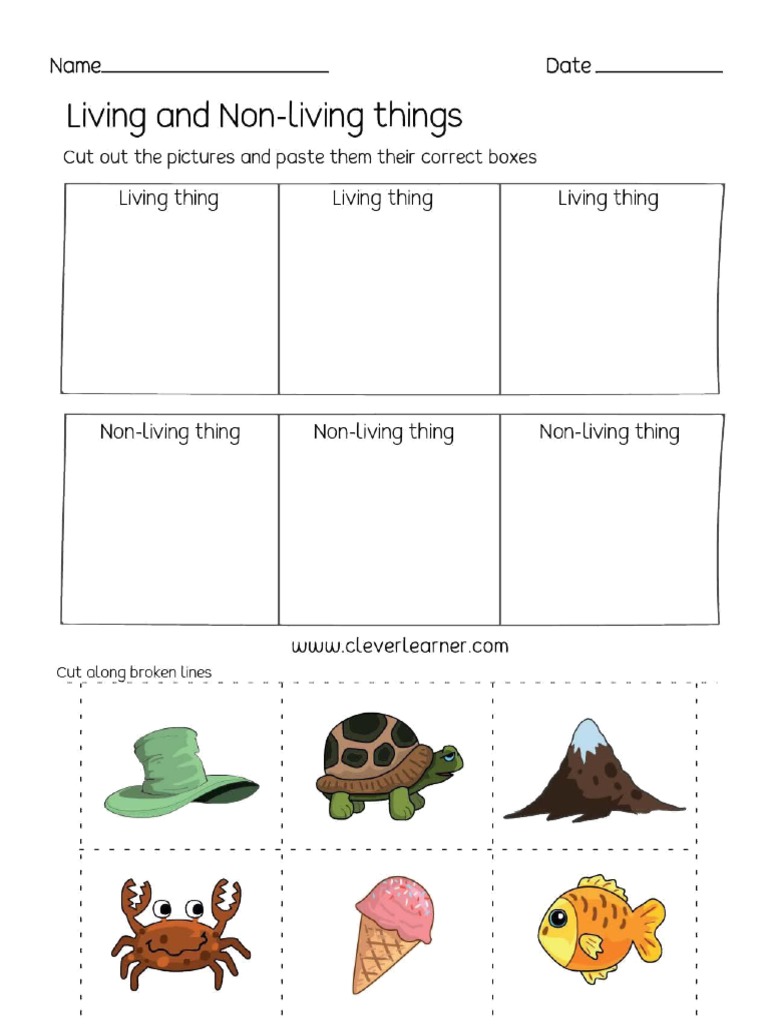 Living-And-Non-Living-Things-Preschool-Worksheets 3 | PDF