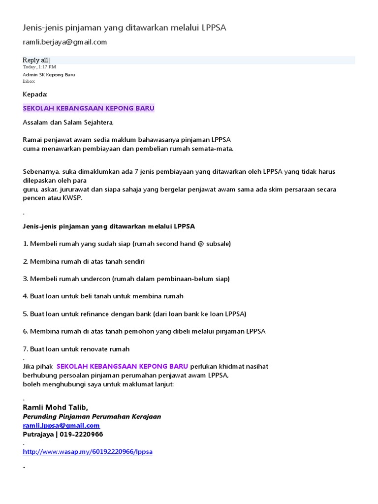 Jenis Loan Lppsa | PDF