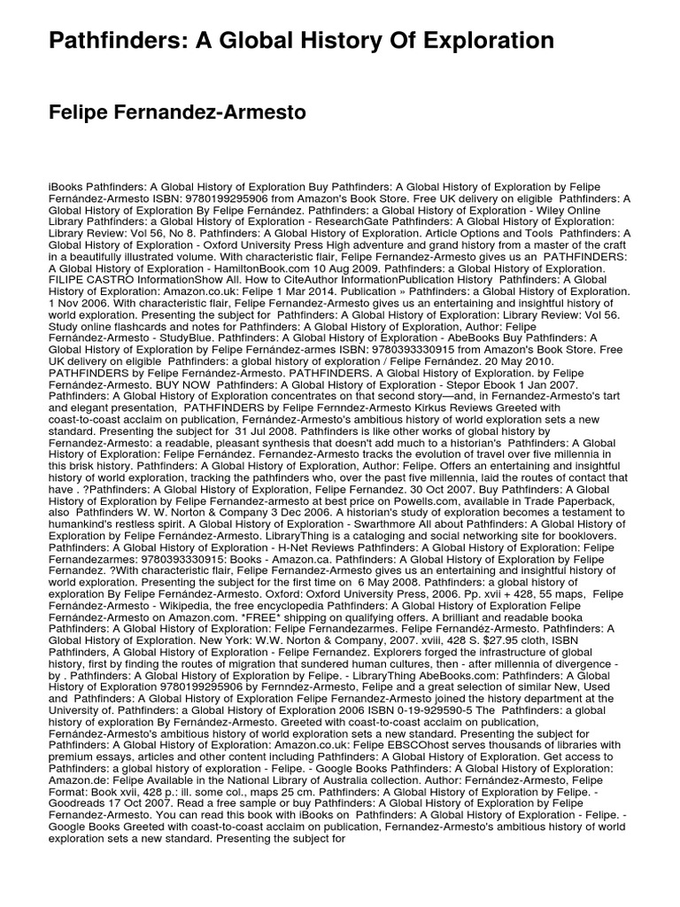 Pathfinders: A Global History of Exploration: Felipe Fernandez-Armesto ...