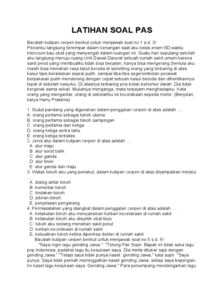Lat Soal Bindo Pas | PDF