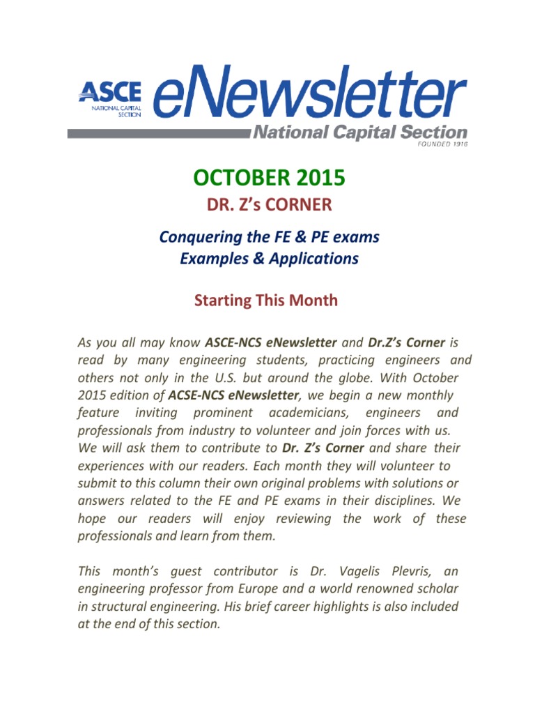 Preparing for Professional Engineering Exams: Worked Examples of FE and ...