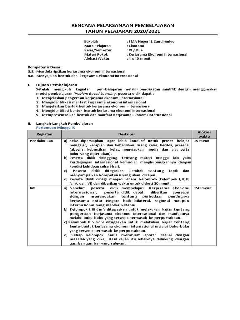 RPP Kelas Xi Sem 2 2021 - Bab 8 | PDF | Karier & Perkembangan | Ilmu Sosial