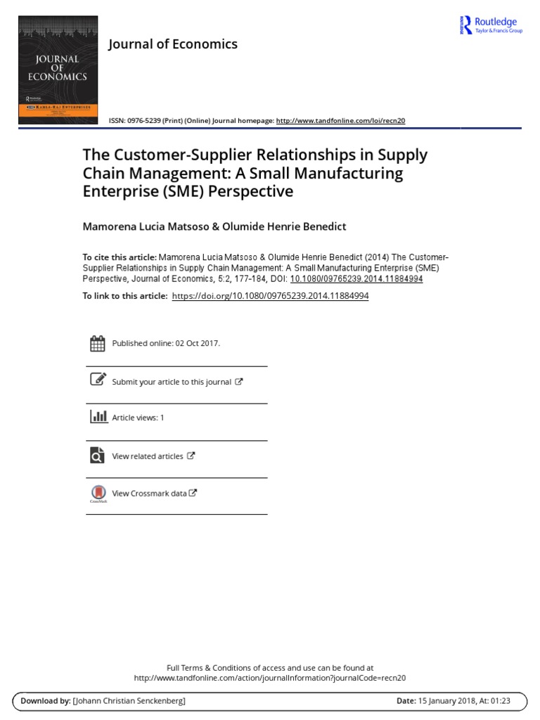 Customer Supplier Relationship | PDF