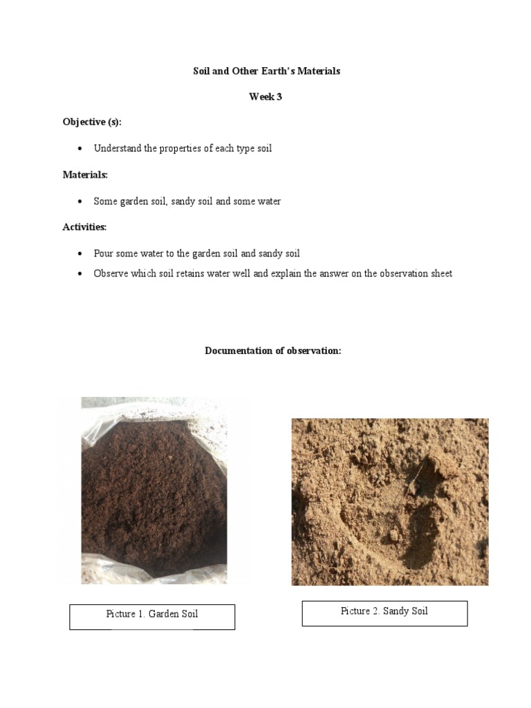 James - Science - Observation Soil and Other Earth | PDF | Home ...