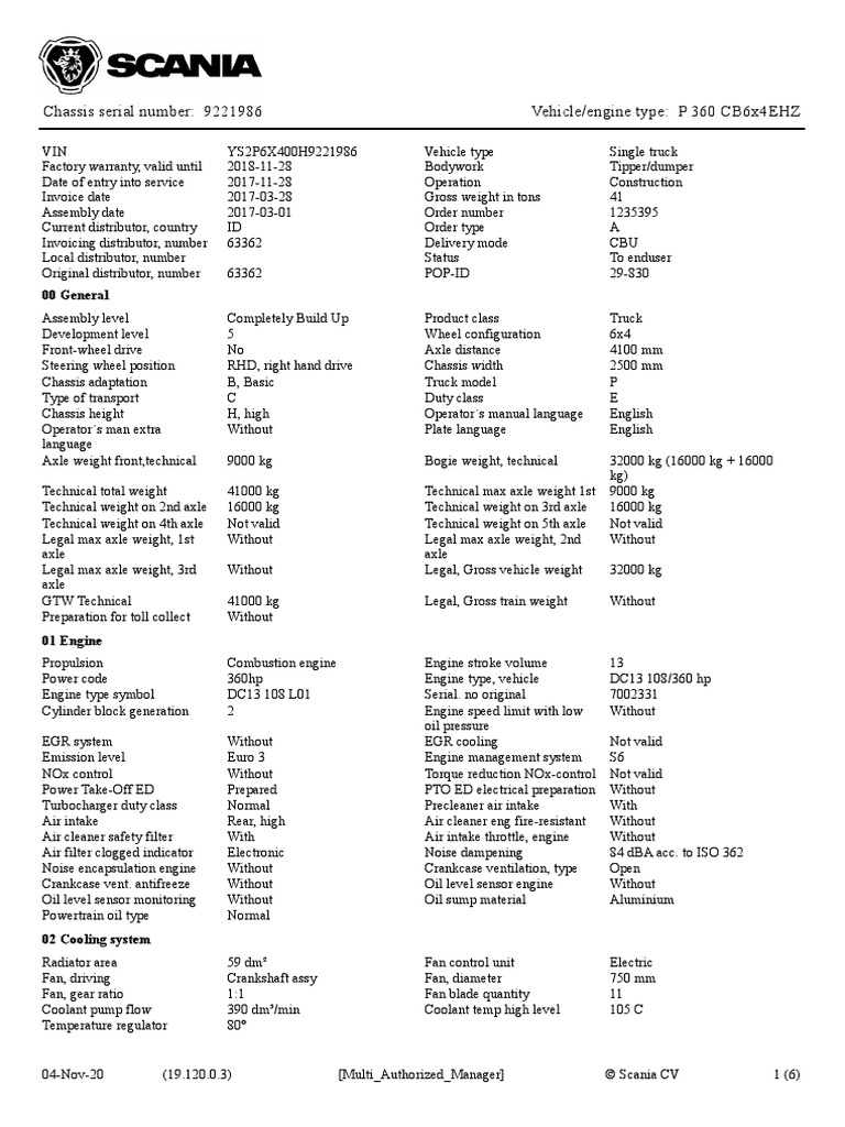 PD - Print - 14-02-43 Specification Scania P360 Un TR 117 PDF | PDF ...