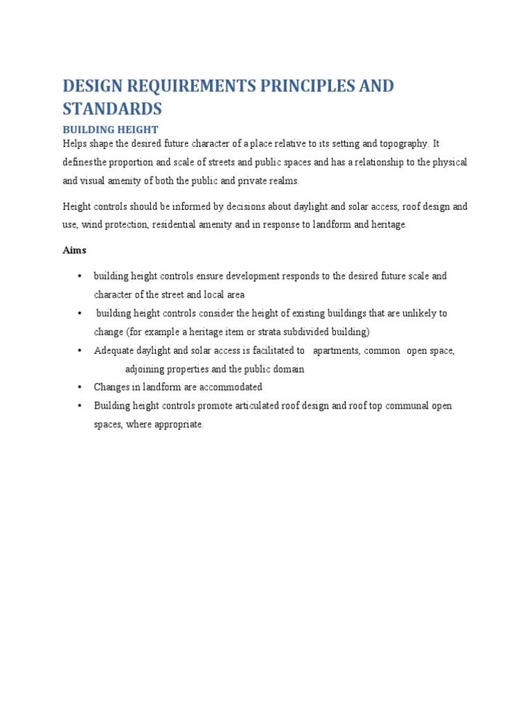 Design principles for building height controls | PDF