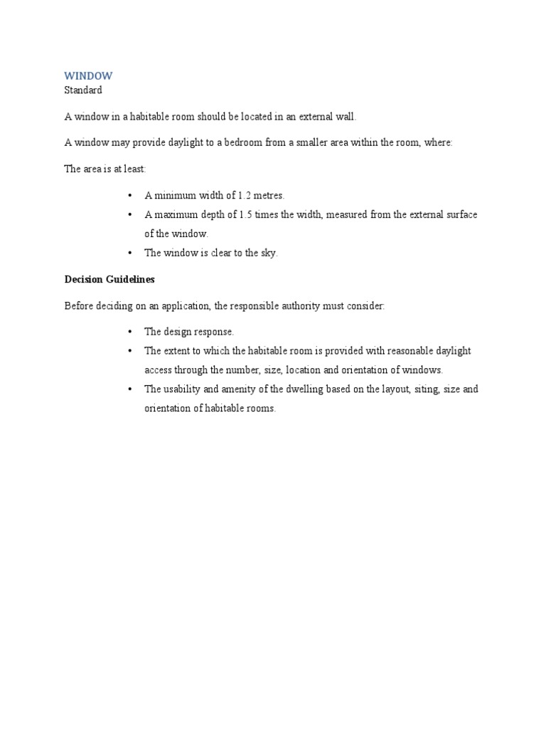 Window: Decision Guidelines | PDF