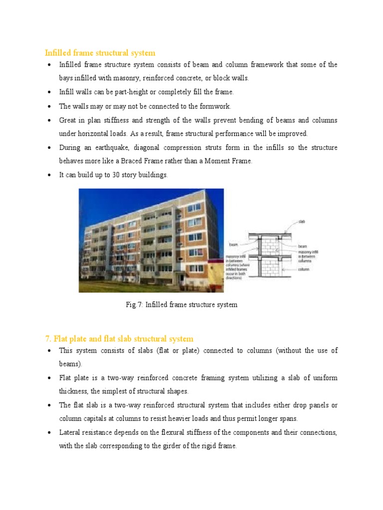 Infilled Frame Structural System | PDF | Framing (Construction) | Beam ...