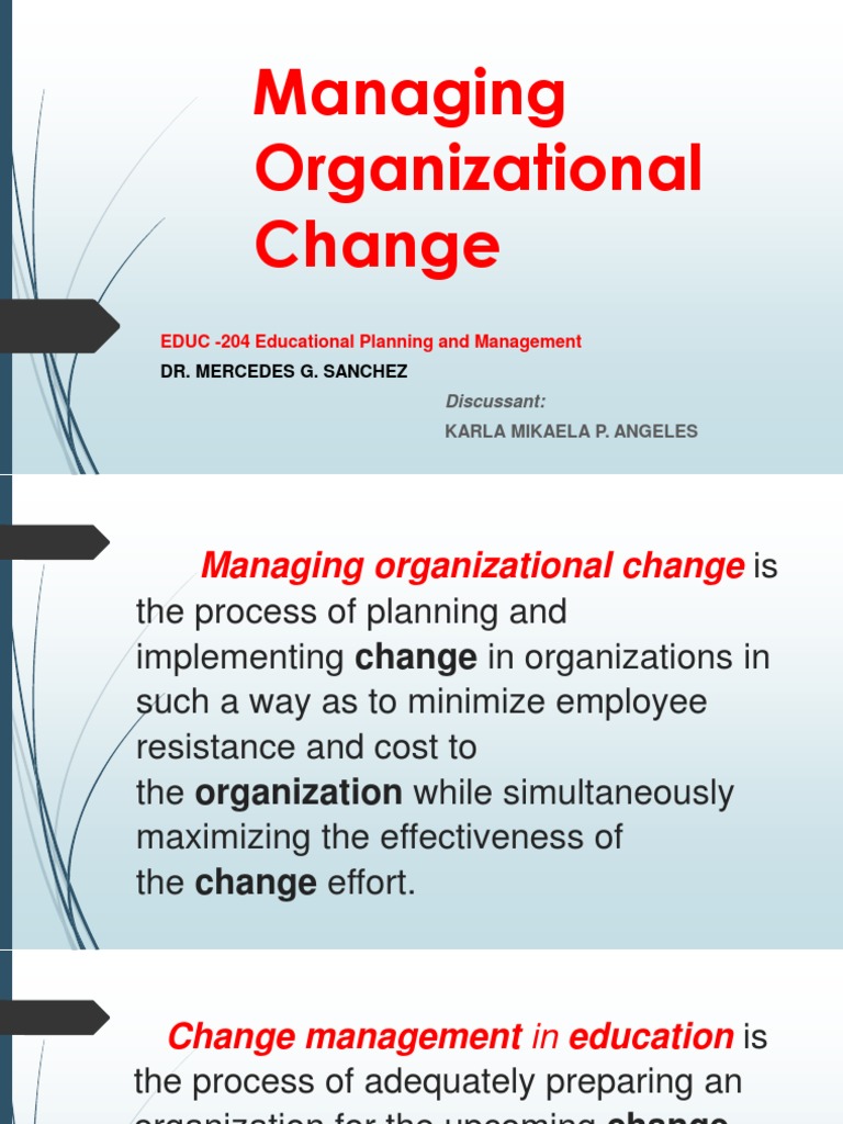Managing Organizational Change PDF | PDF | Organizational Behavior ...