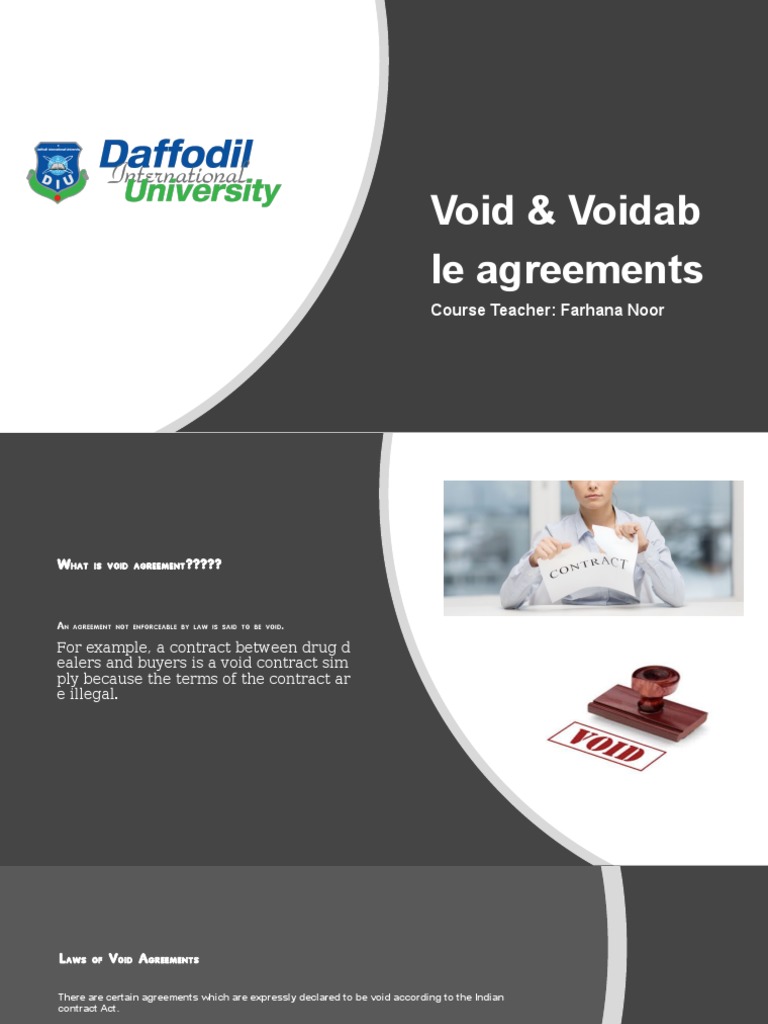 Void & Voidab Le Agreements: Course Teacher: Farhana Noor | Download ...