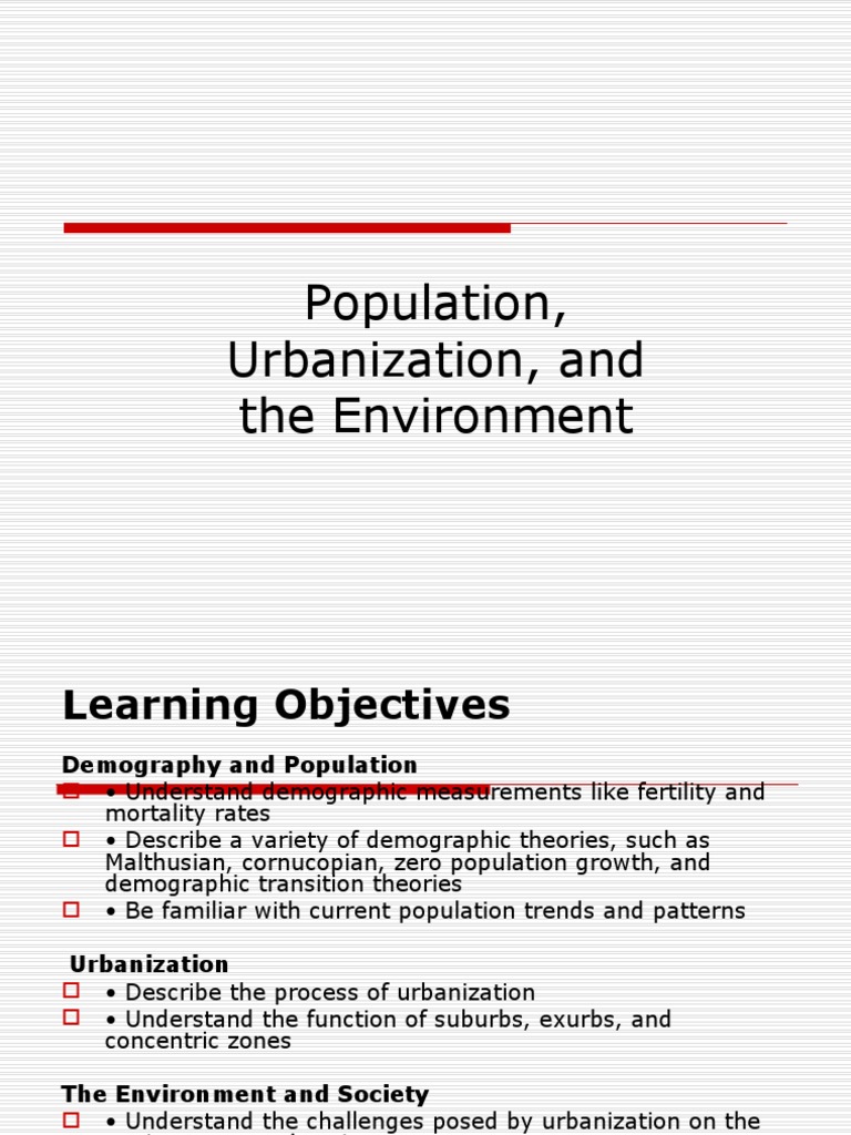 Population, Urbanization, and The Environment | PDF | Urbanization ...