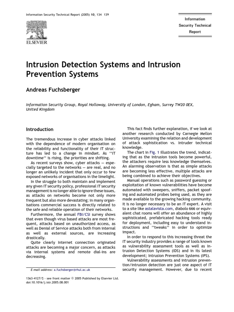IDS and IPS | PDF | Firewall (Computing) | Denial Of Service Attack