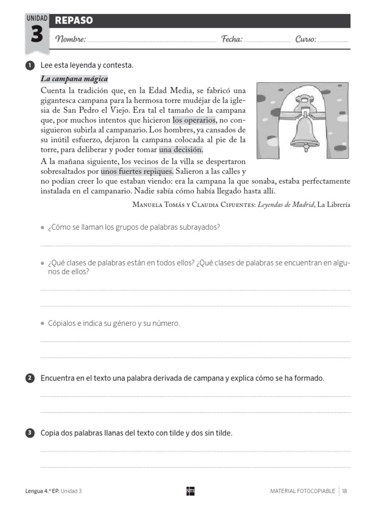 Lengua 4 SM Tema 3 Repaso | PDF | Adjetivo | Tipología Lingüística