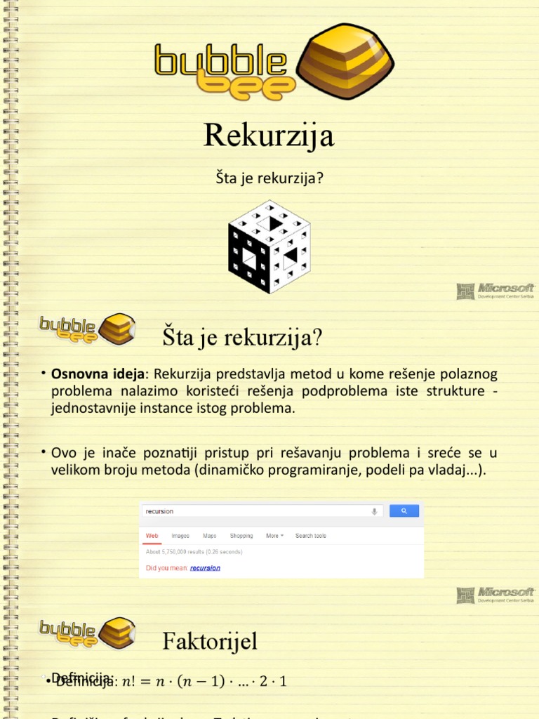 Lekcija 1 - Sta Je Rekurzija | PDF