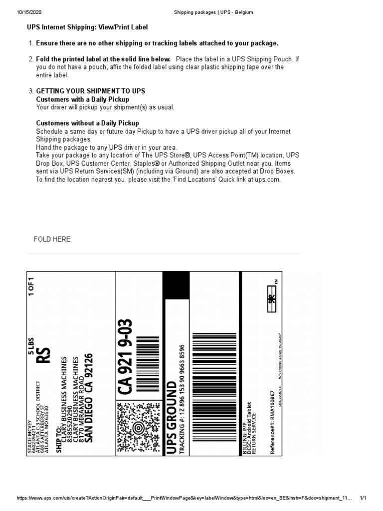 RMA100867 Return Label | PDF