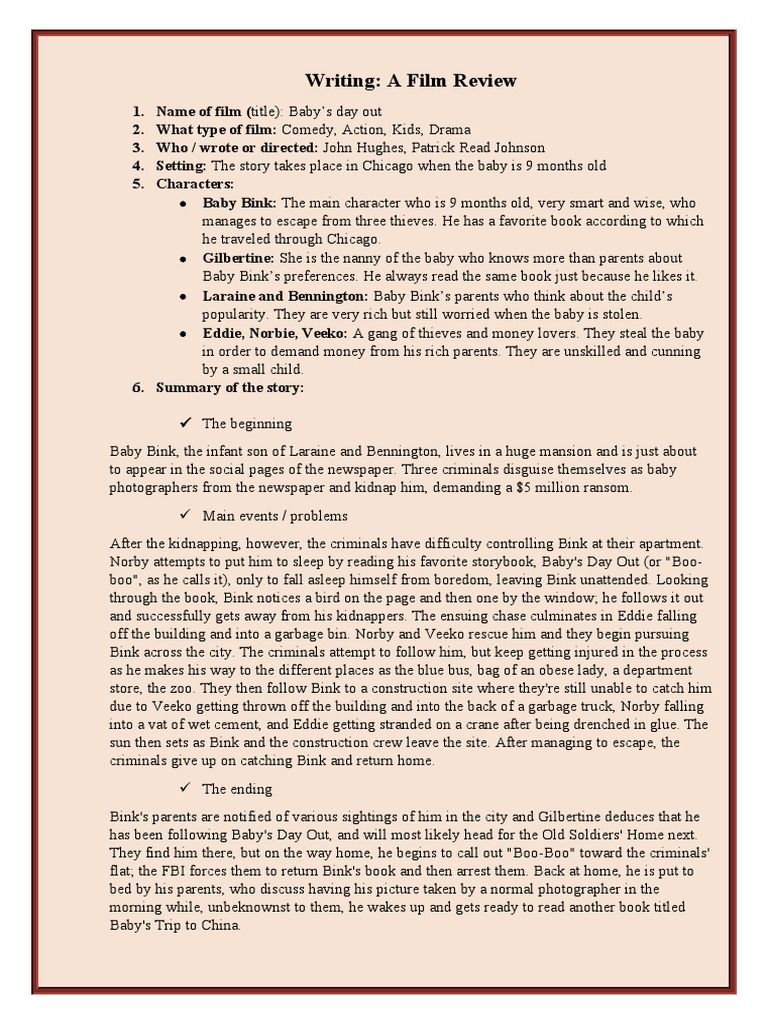Writing: A Film Review | PDF | Mystery, Thriller & Crime Fiction
