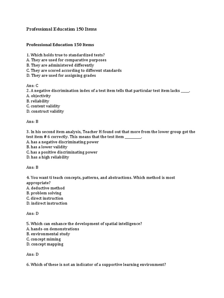 LET Exam: 150 Items Overview | PDF | Educational Assessment | Learning