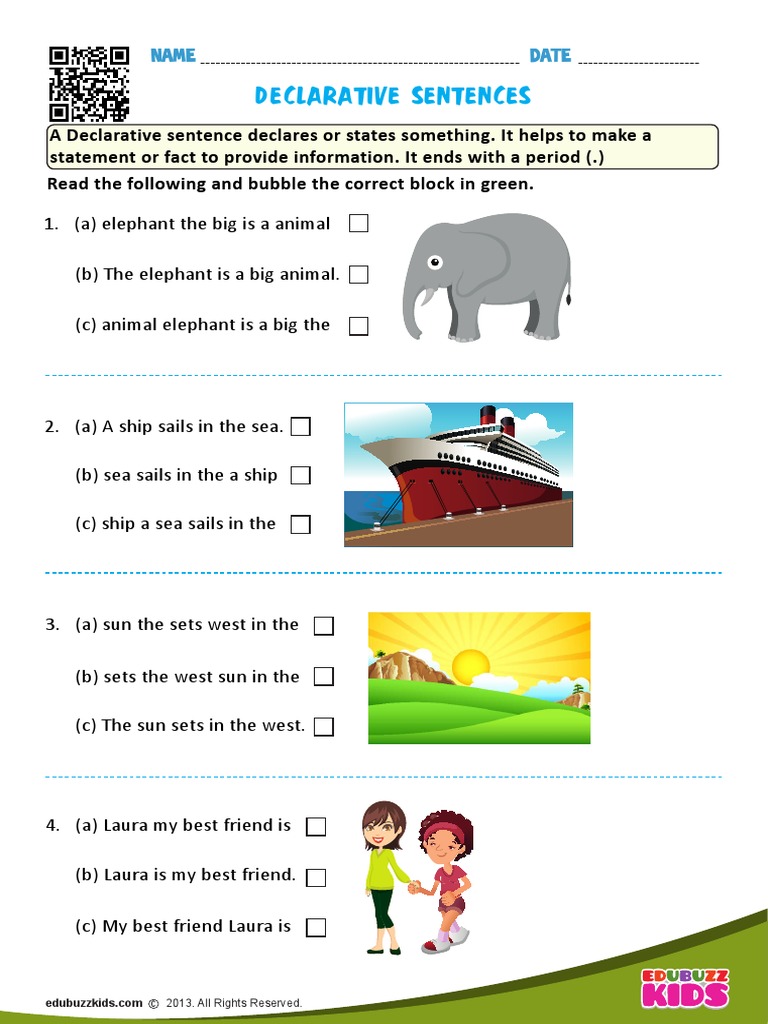 An Introduction to Declarative Sentences: Identifying Examples and ...