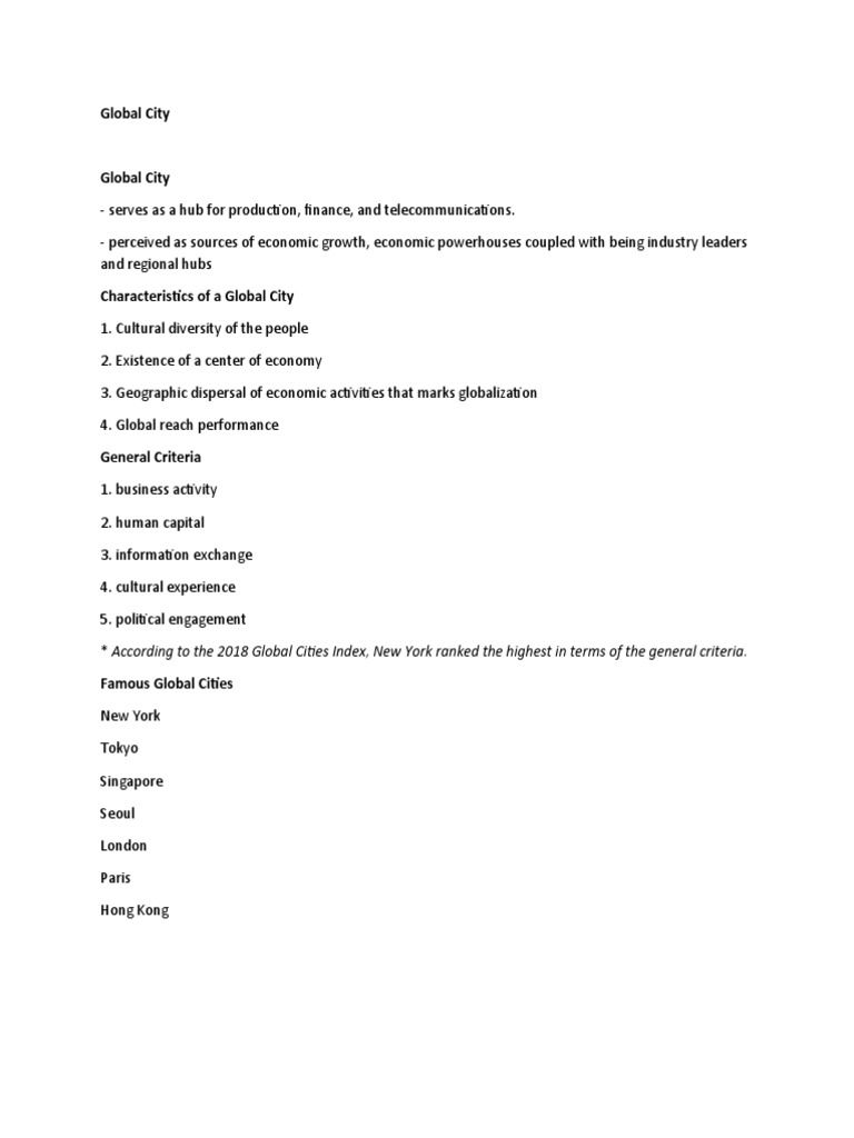 The Global City | PDF