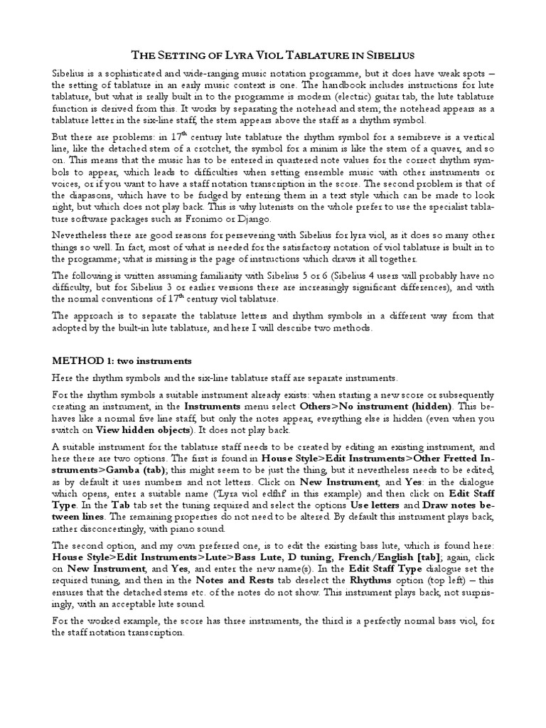 T S L V T S HE Etting Of YRA IOL Ablature In Ibelius PDF Musical