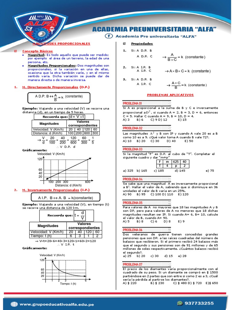 Semana 7 Proporcionalidad Regla de Tres Ok | PDF | Objetos matemáticos | Cantidades fisicas