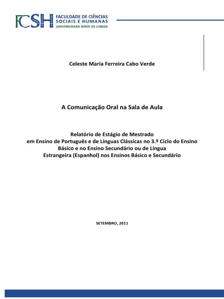 A Comunicação Oral Na Sala De Aula Pdf Pdf Aprendizado Discurso