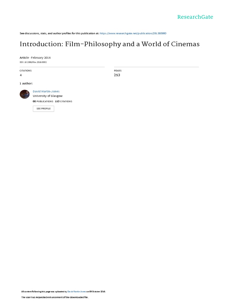 Introduction: Film-Philosophy and A World of Cinemas: February 2016 ...