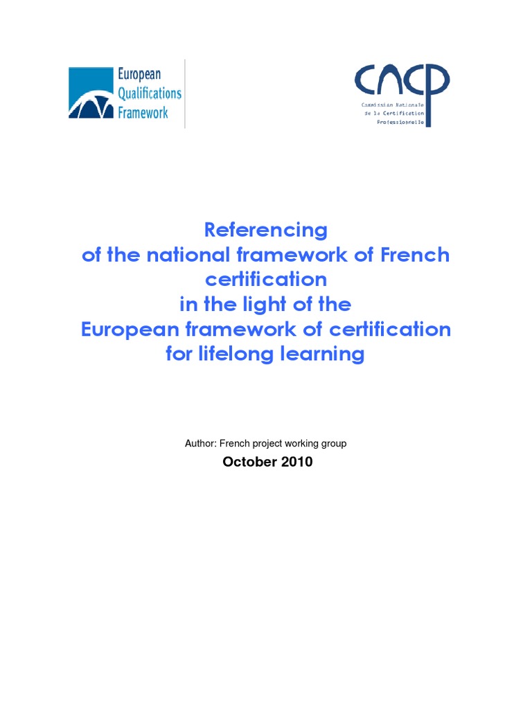 Report FR NQF EQF VF | Download Free PDF | Vocational Education ...