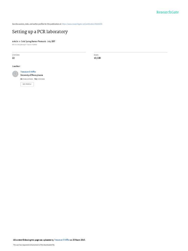 Setting Up A PCR Laboratory | PDF | Polymerase Chain Reaction | Amplicon