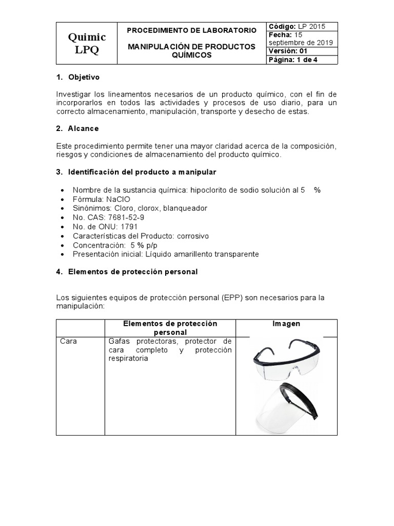 Manipulacion de Productos Quimicos | PDF | Sustancias químicas | Química Manipulacion de Productos Quimicos | PDF | Sustancias químicas | Química