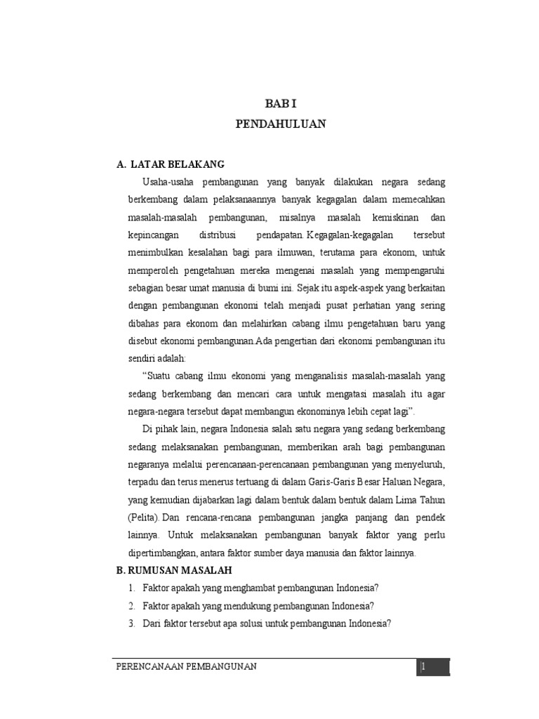 Faktor Penghambat Pembangunan Indonesia | PDF