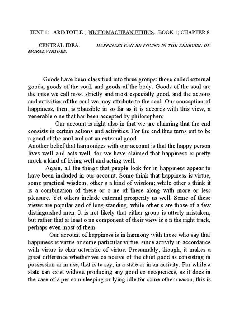 (Philosophical Text Aristotle | PDF | Happiness | Soul