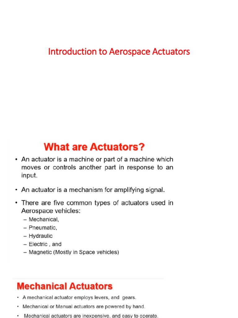 Introduction To Aerospace Actuators PDF | PDF