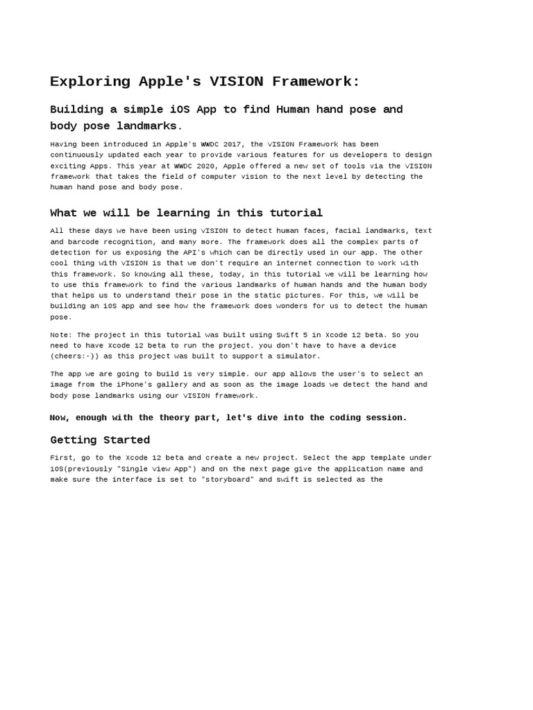 Exploring Apple's VISION Framework | PDF | Array Data Type | Ios