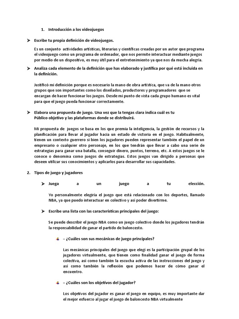 Trabajo Practico Videojuegos Pdf Videojuegos Ocio
