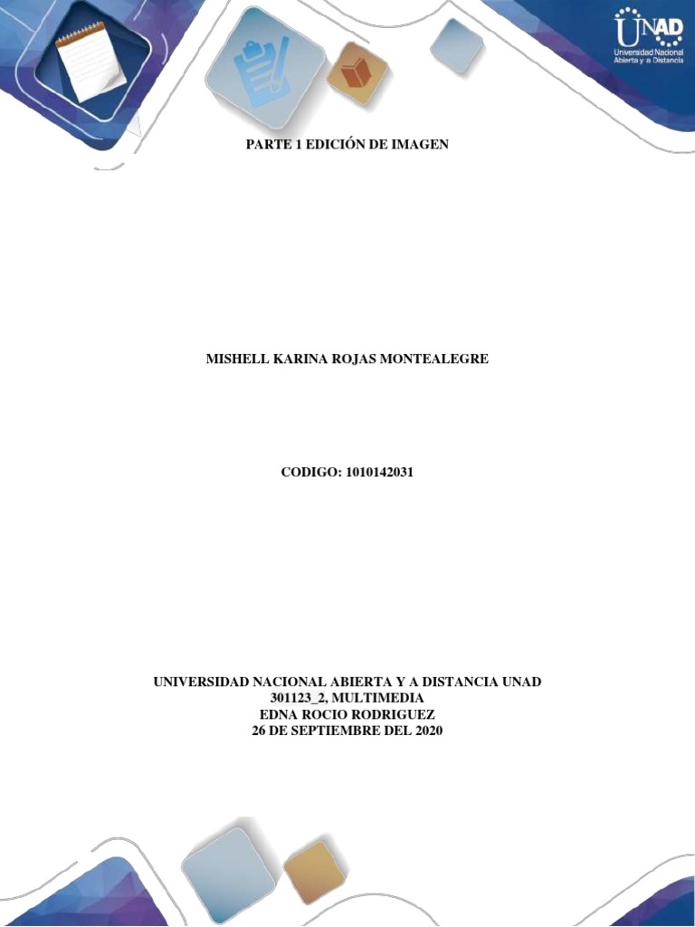 Tarea 1 - Edición de Imagen Mishell Rojas | PDF | Multimedia | Imagen