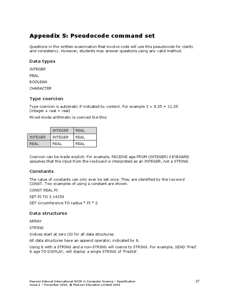 IGCSE in Computer Science Specification | PDF | Subroutine | Data Type