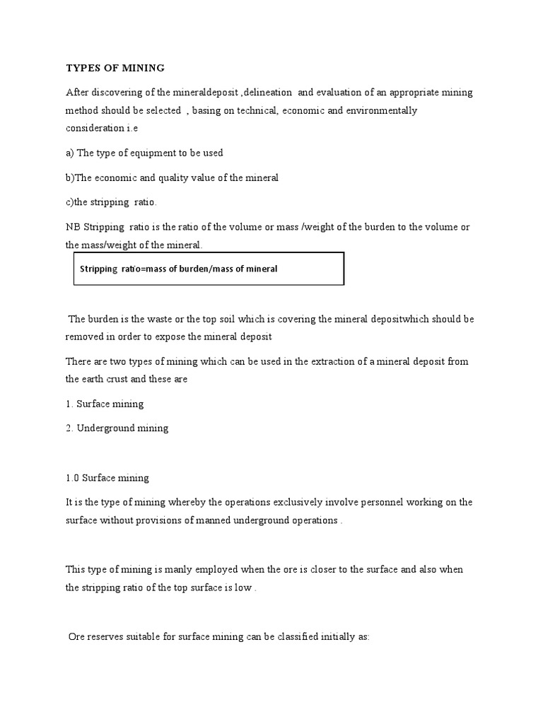 TOP MINING METHODS | PDF | Coal Mining | Surface Mining