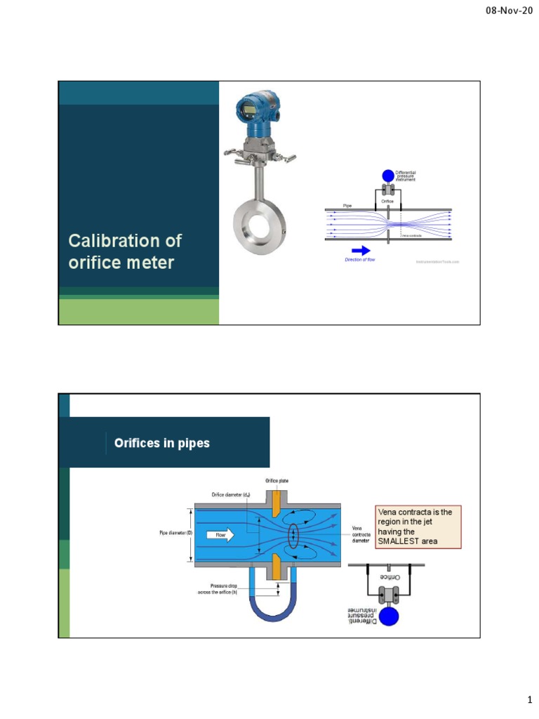 Calibration of Orifice Meter: Orifices in Pipes | PDF