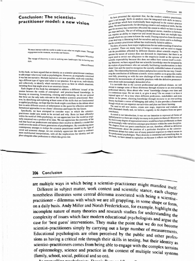 The Scientist Practitioner Model | PDF