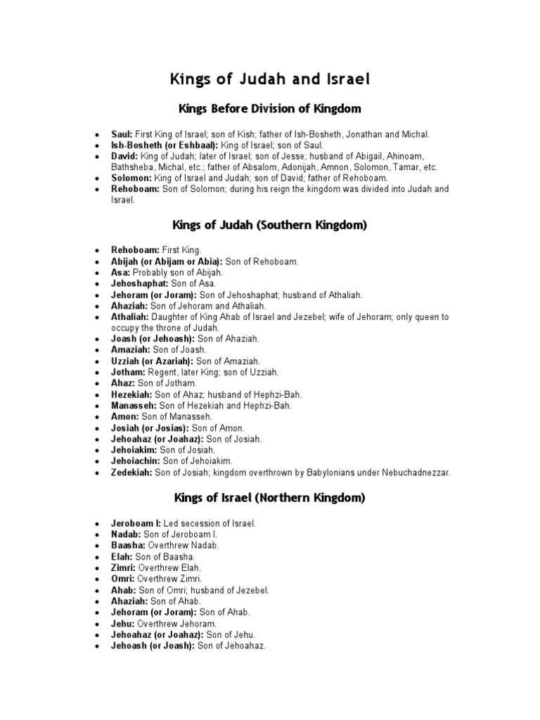Kings of Judah and Israel | PDF