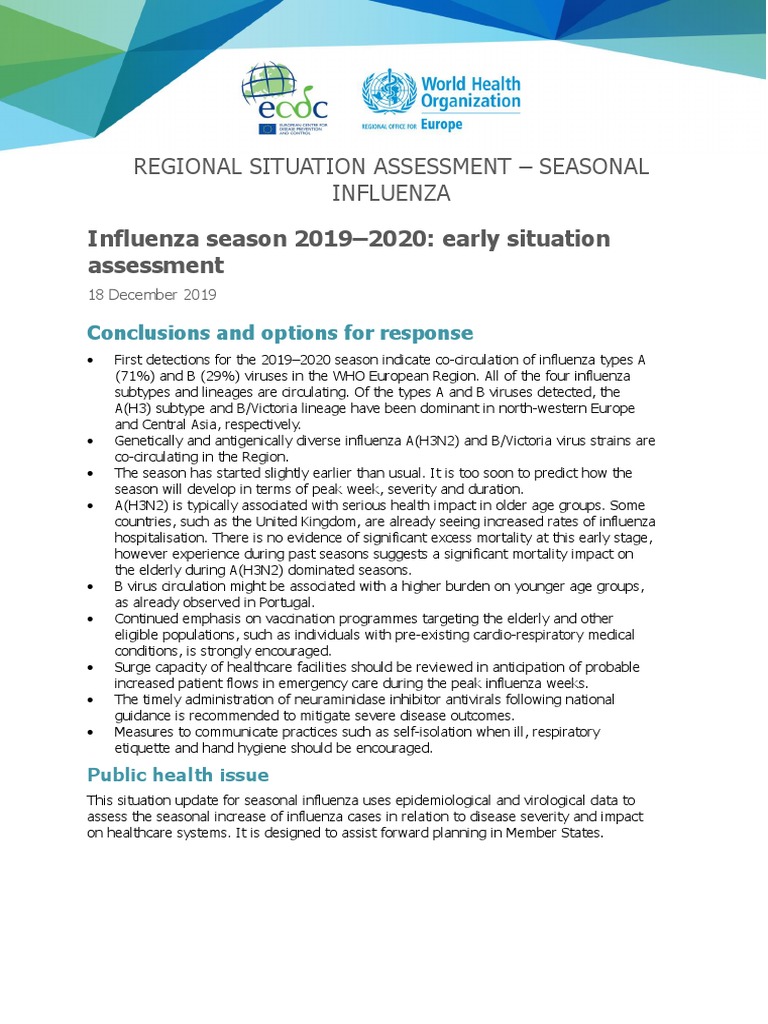 Regional Situation Assessment - Seasonal Influenza | PDF | Influenza ...