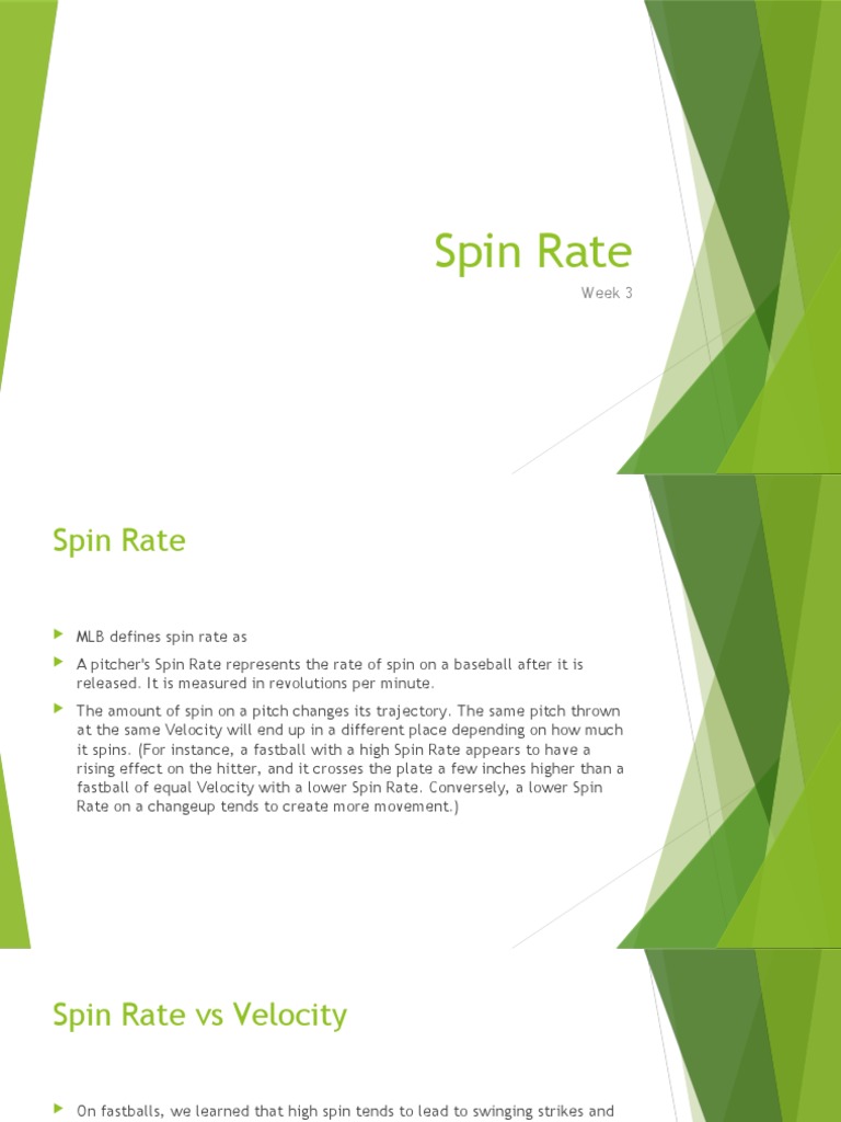 Understanding Spin Rate in Baseball | PDF | History