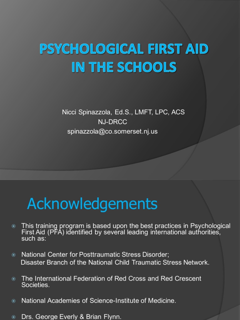 Psychological First Aid Training Guide | PDF | Recovery Approach ...