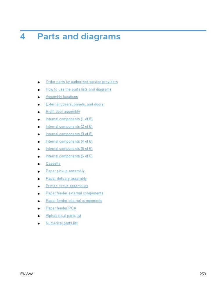 HP Color LaserJet CP5220 Parts Guide | PDF | Printer (Computing ...