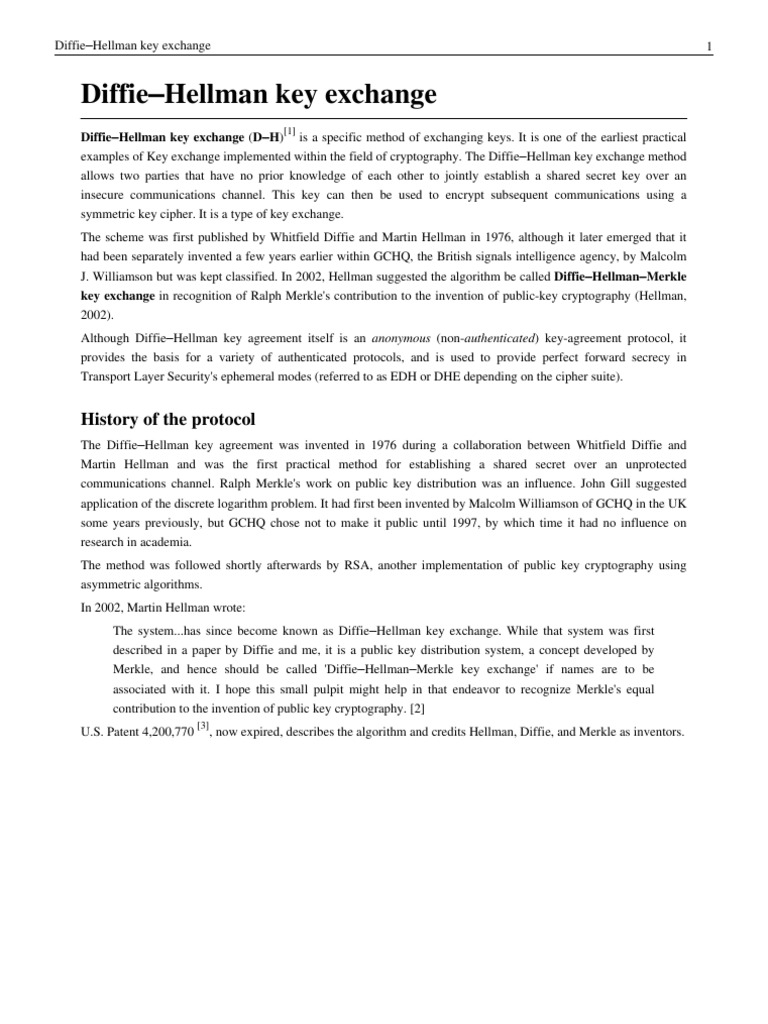 Wiki Diffie-Hellman | PDF | Public Key Cryptography | Cyberwarfare