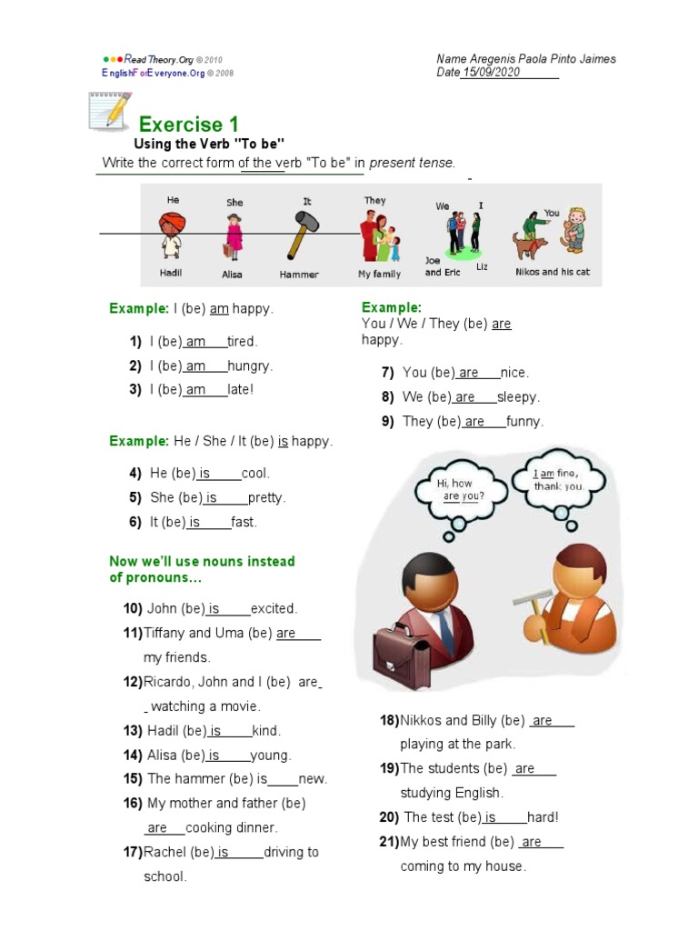 Verb To Be Activity | PDF | Syntactic Relationships | Semiotics