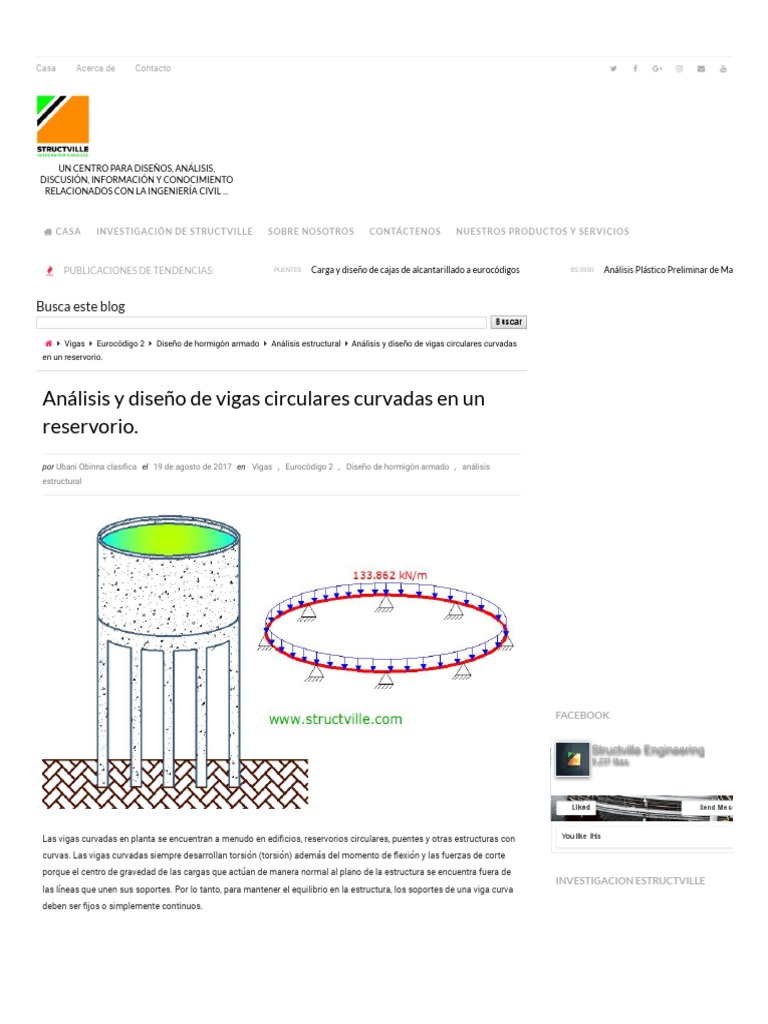 Diseño de Vigas Curvas y Circulares | PDF | Hormigón | Ingeniería mecánica